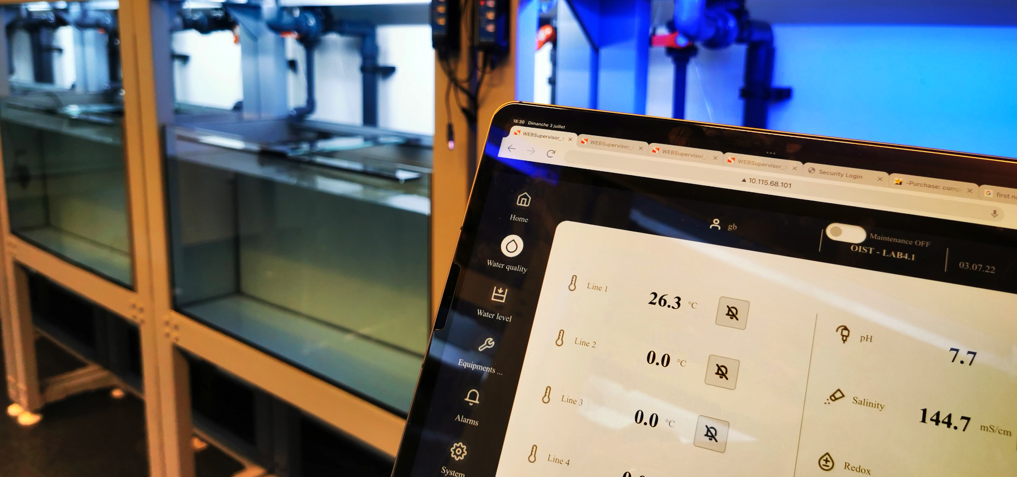 Fish tank monitoring with LXA-Datatech software - LUXAQUA